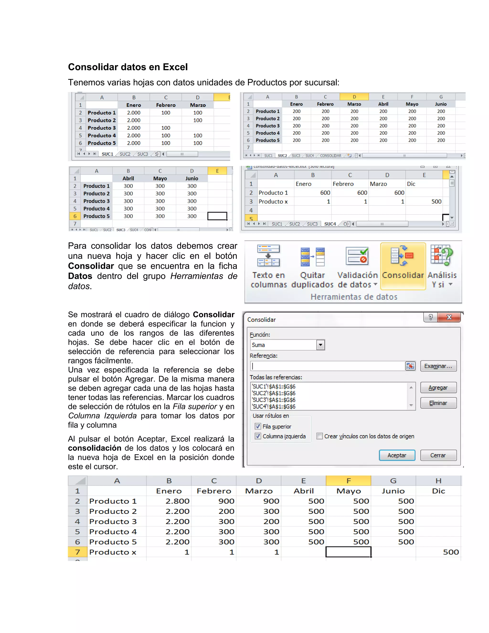 Consolidar datos en excel | PDF