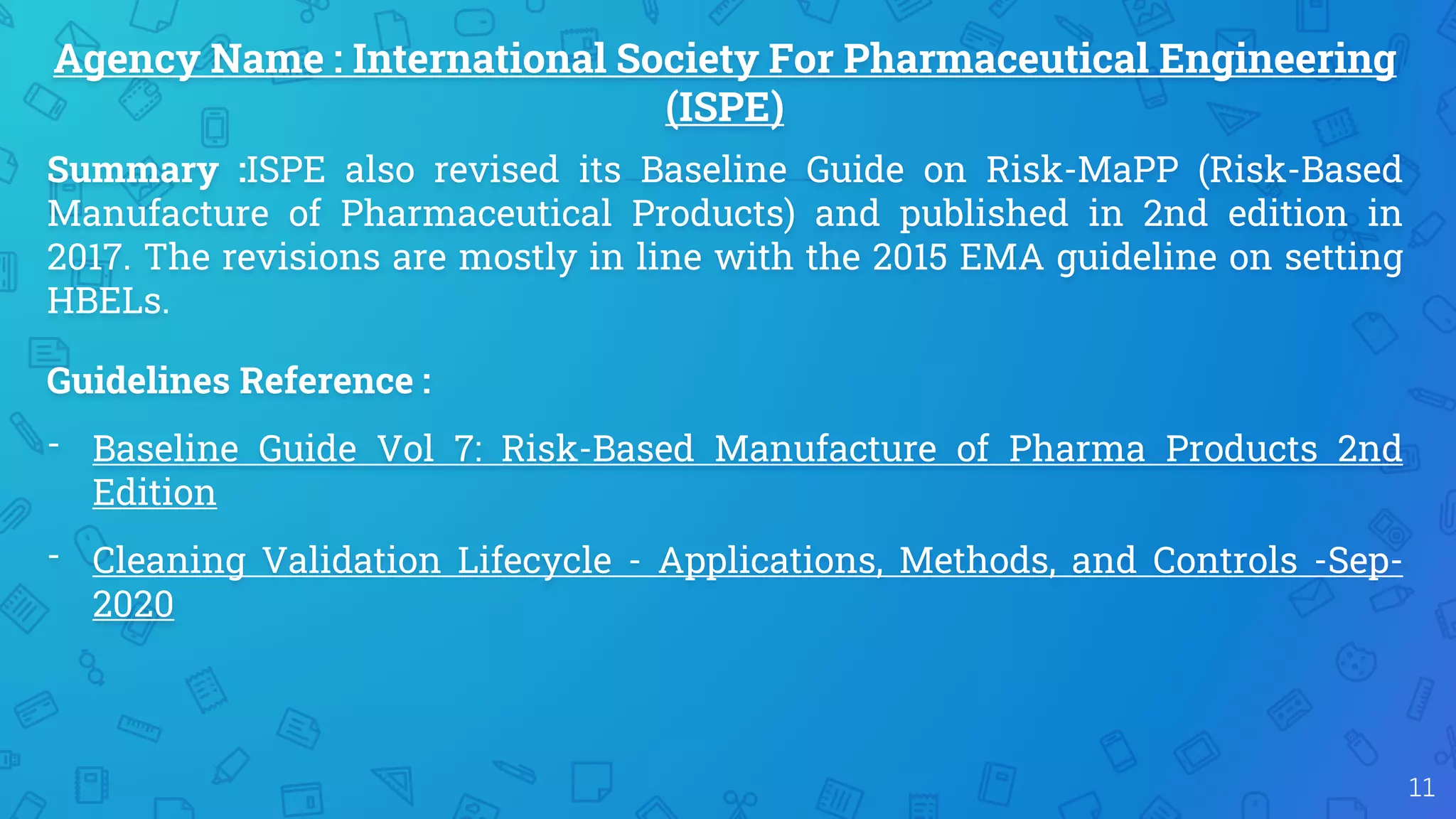 List of cleaning validation guideline | PPTX