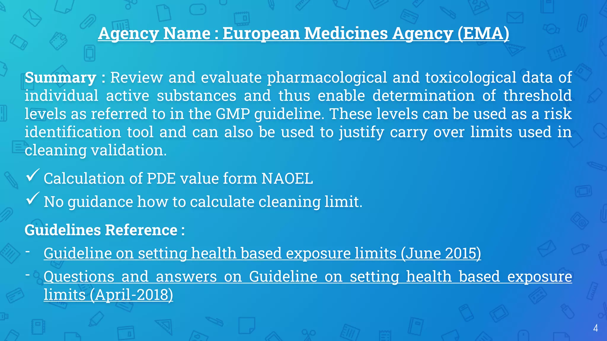 List of cleaning validation guideline | PPTX