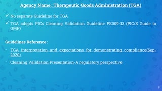 List of cleaning validation guideline | PPTX