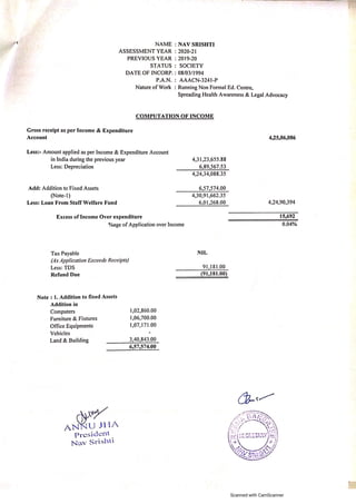Consolidated Balance Sheet for 2019-2020 | PDF
