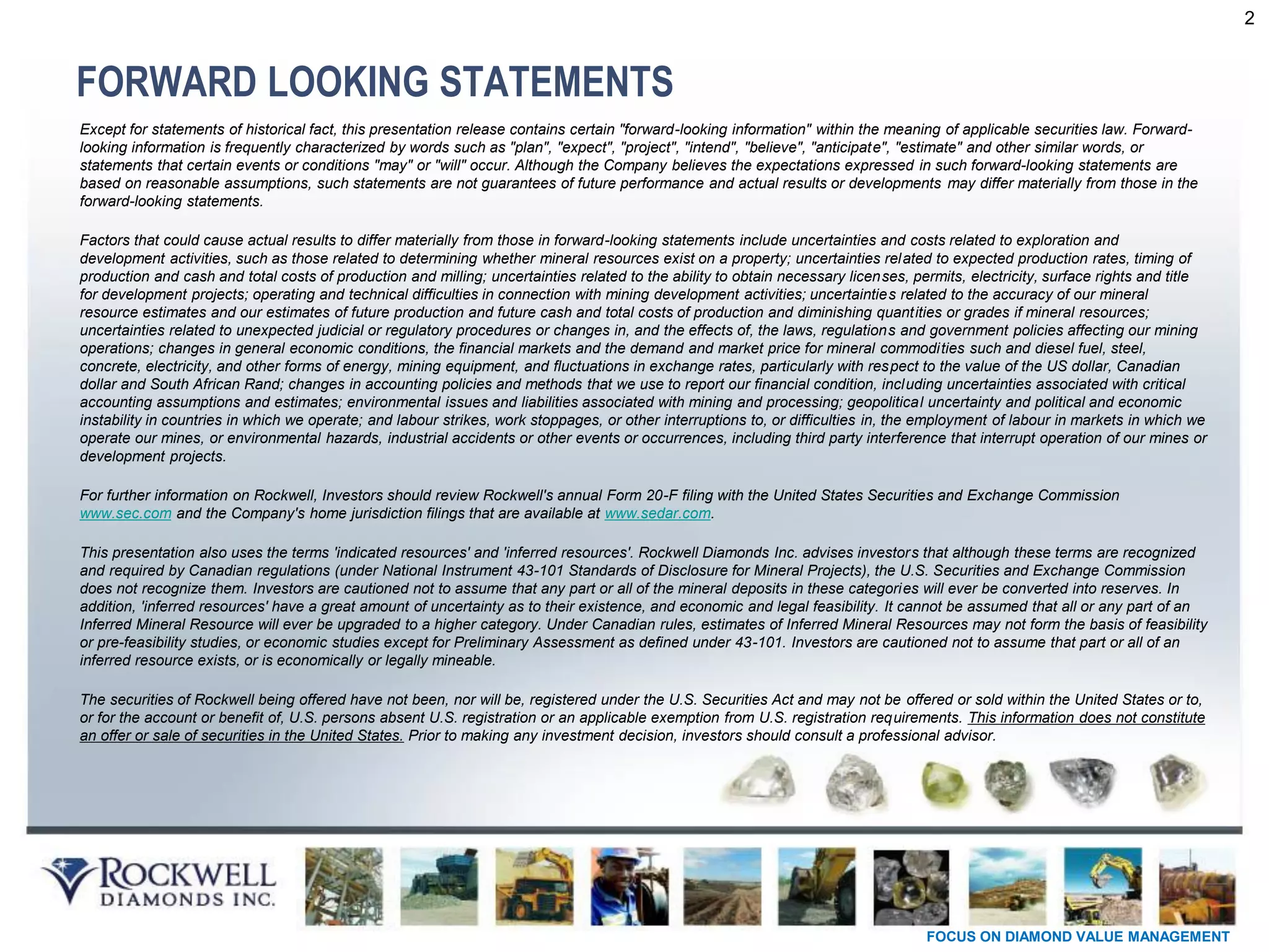 Rockwell Diamonds Mining Indaba 2012 Presentation | PPT