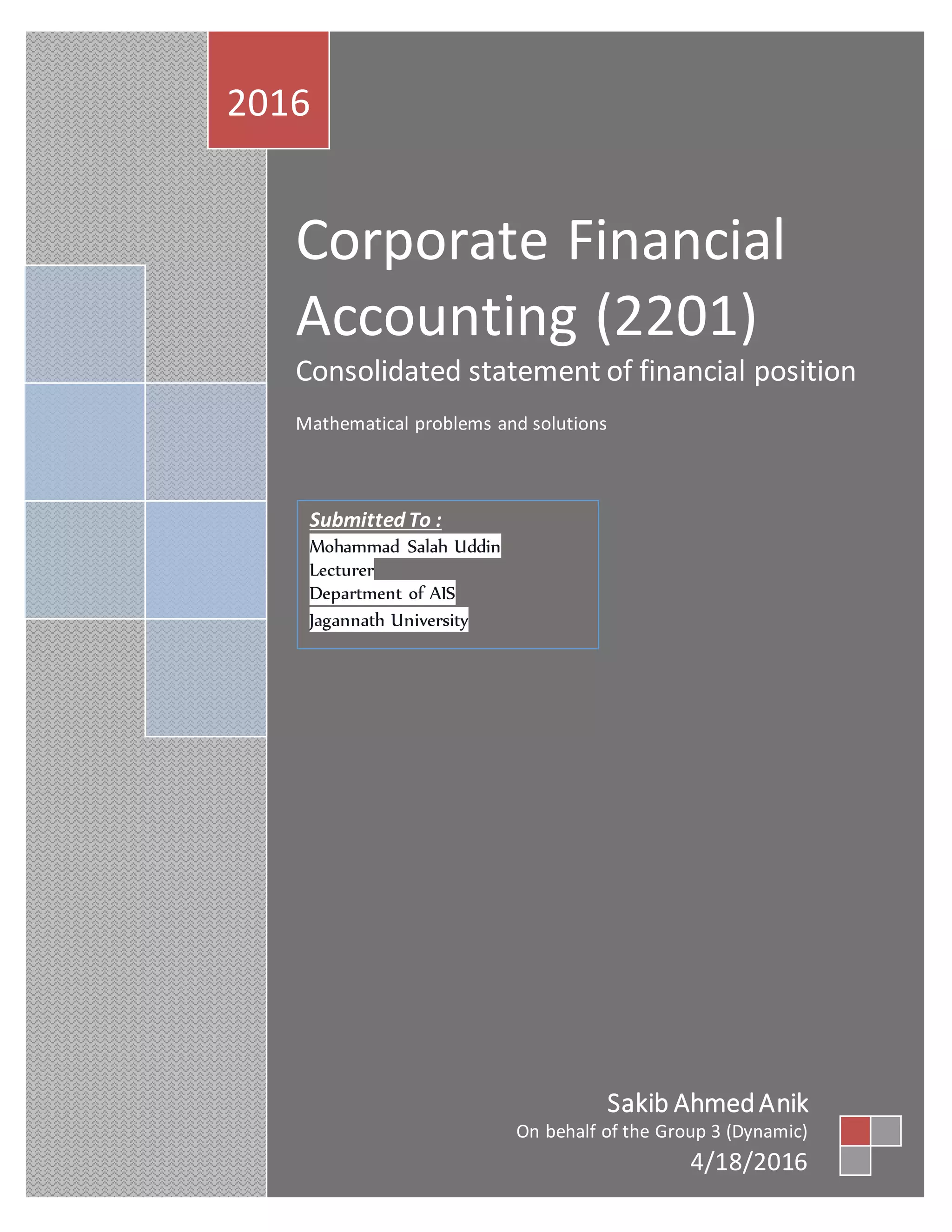 Consolidated statement of financial position | PDF