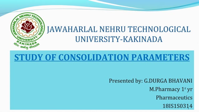 Study of consolidation parameters | PPT | Chemistry | Science