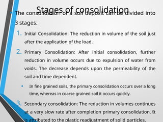 Consolidation of Soil in geotechnical engineering | PPTX