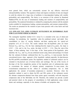 Consolidation settlement with sand drains – analytical and numerical ...