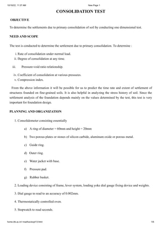 Consolidation test 01.pdf | Geology | Science
