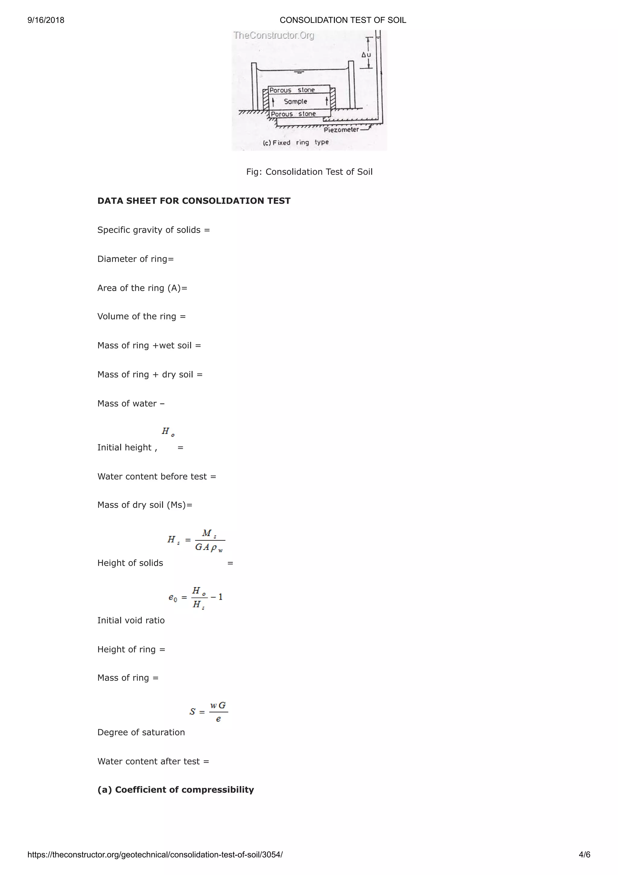 Consolidation test of soil | PDF