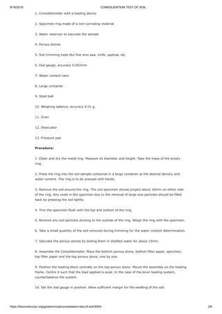 Consolidation test of soil | PDF