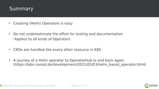 "Operator development made easy with Helm" | PPT