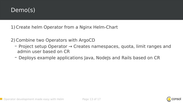 "Operator development made easy with Helm" | PPT