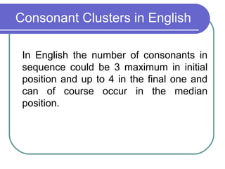 Consonant clusters | PPT