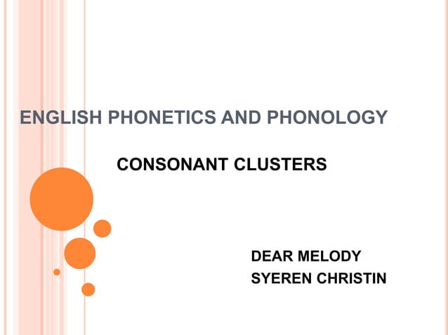 Consonant Clusters | PPTX