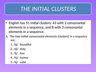 CONSONANT CLUSTERS ELEMENTS PHONOLOGY.pptx