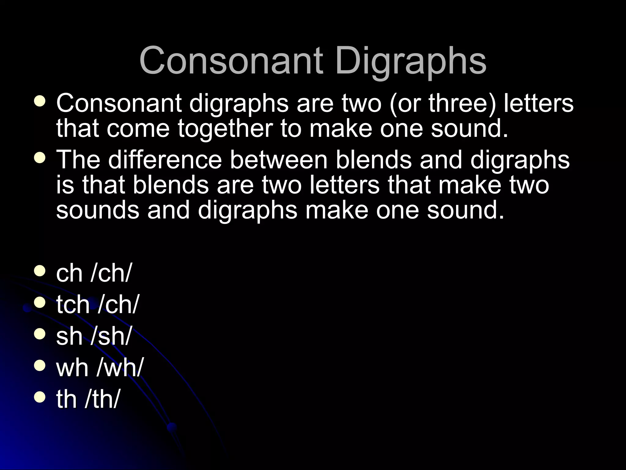 Consonant digraphs Powerpoint | PPT