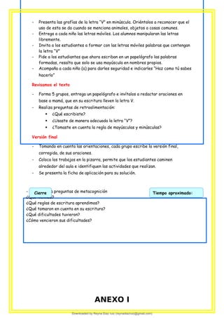 SESION DE APRENDIZAJE DE LA CONSONANTE H | PDF