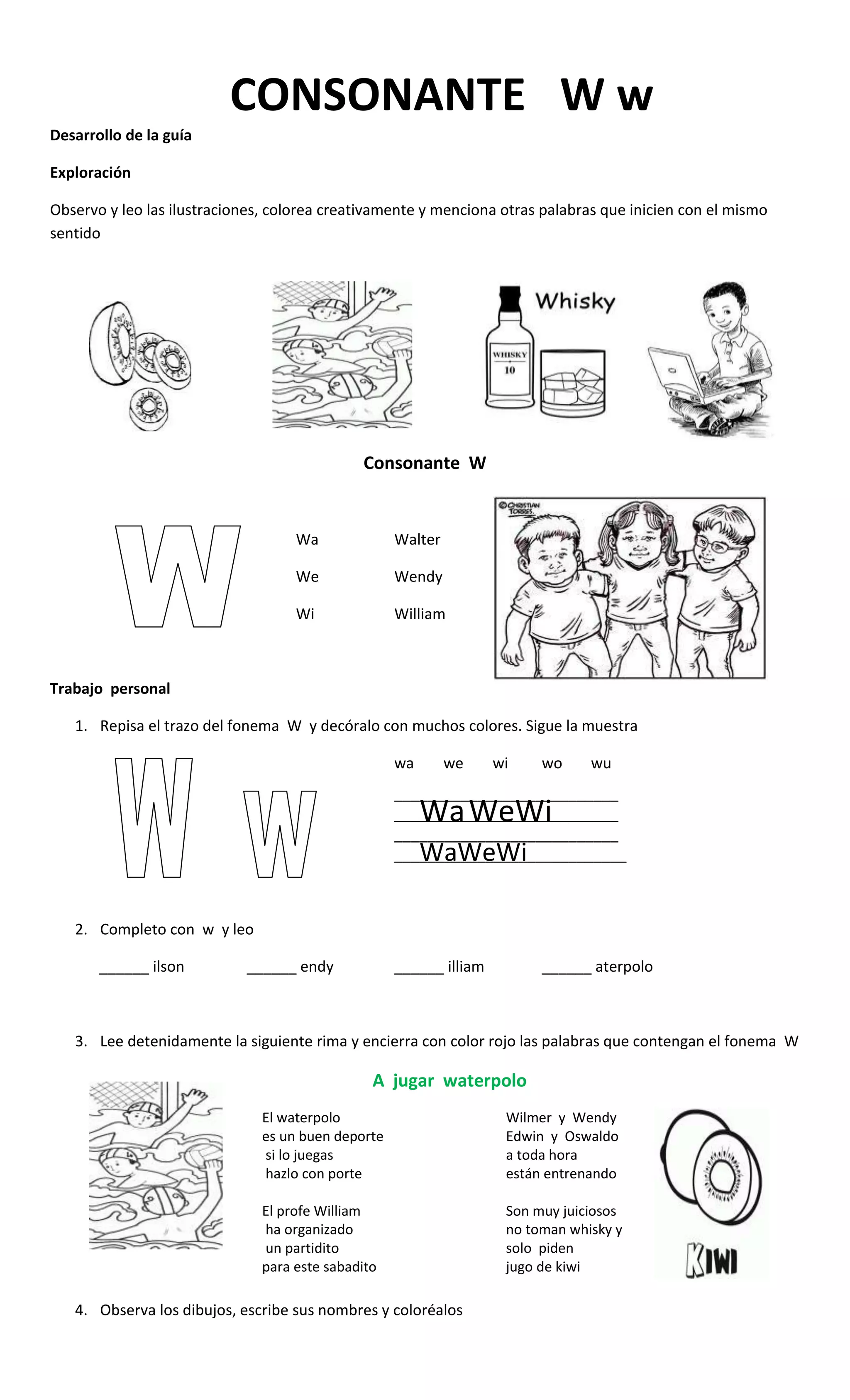 Consonante w | DOCX