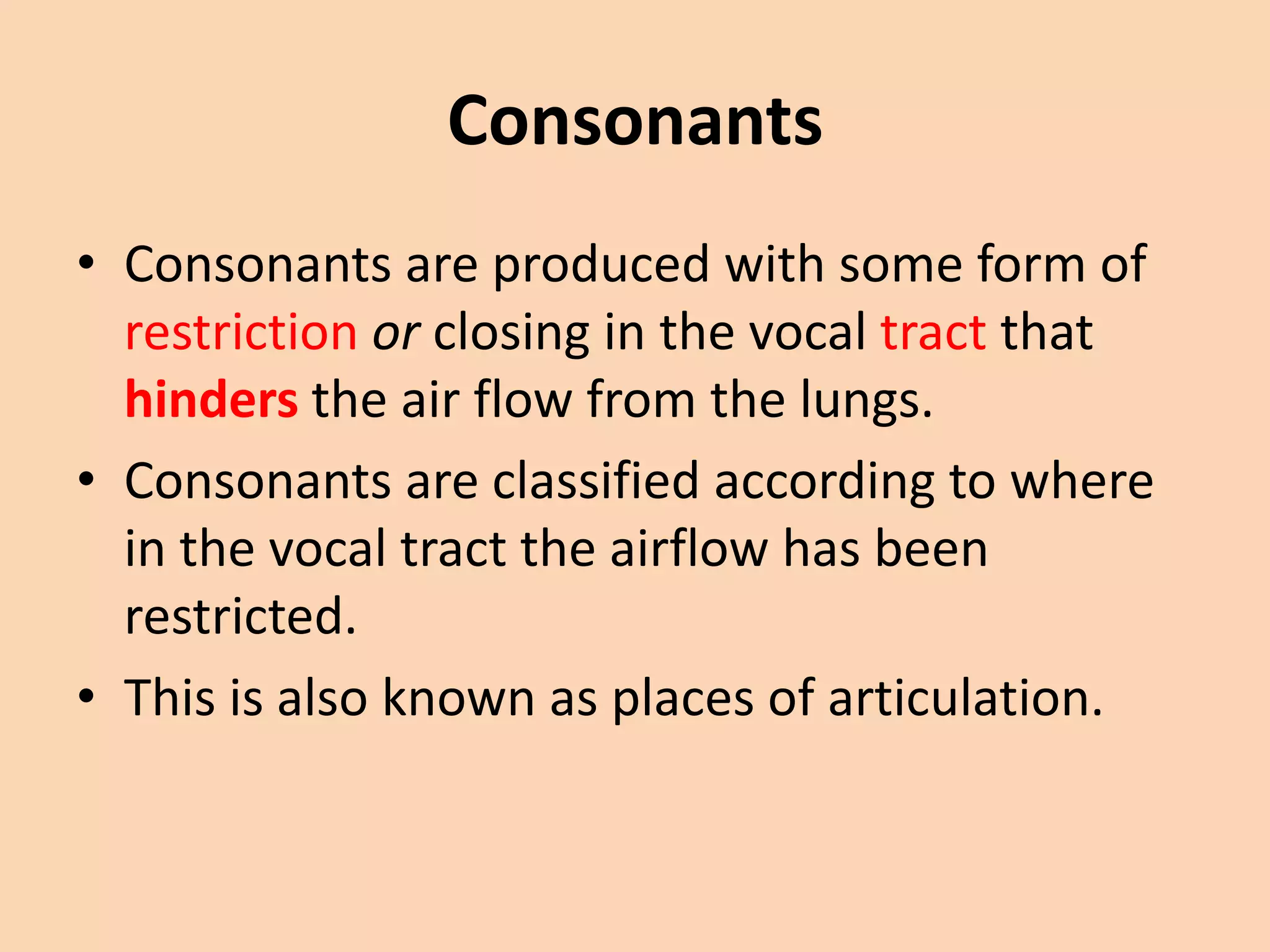 Phonetics: Consonants | PPTX