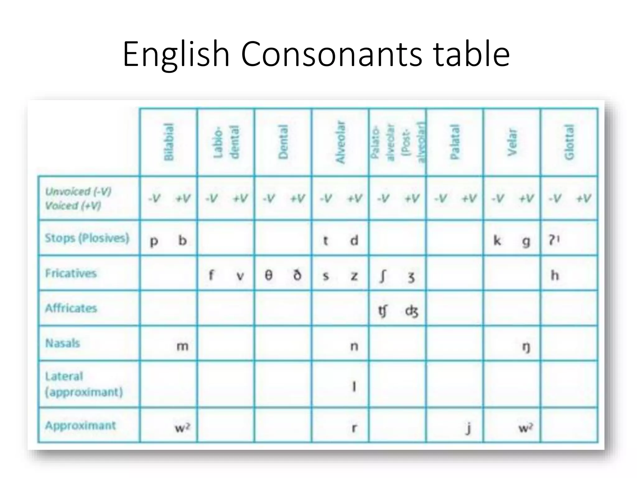 English Consonants | PDF