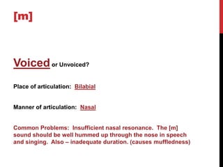 Consonants and Singing | PPTX