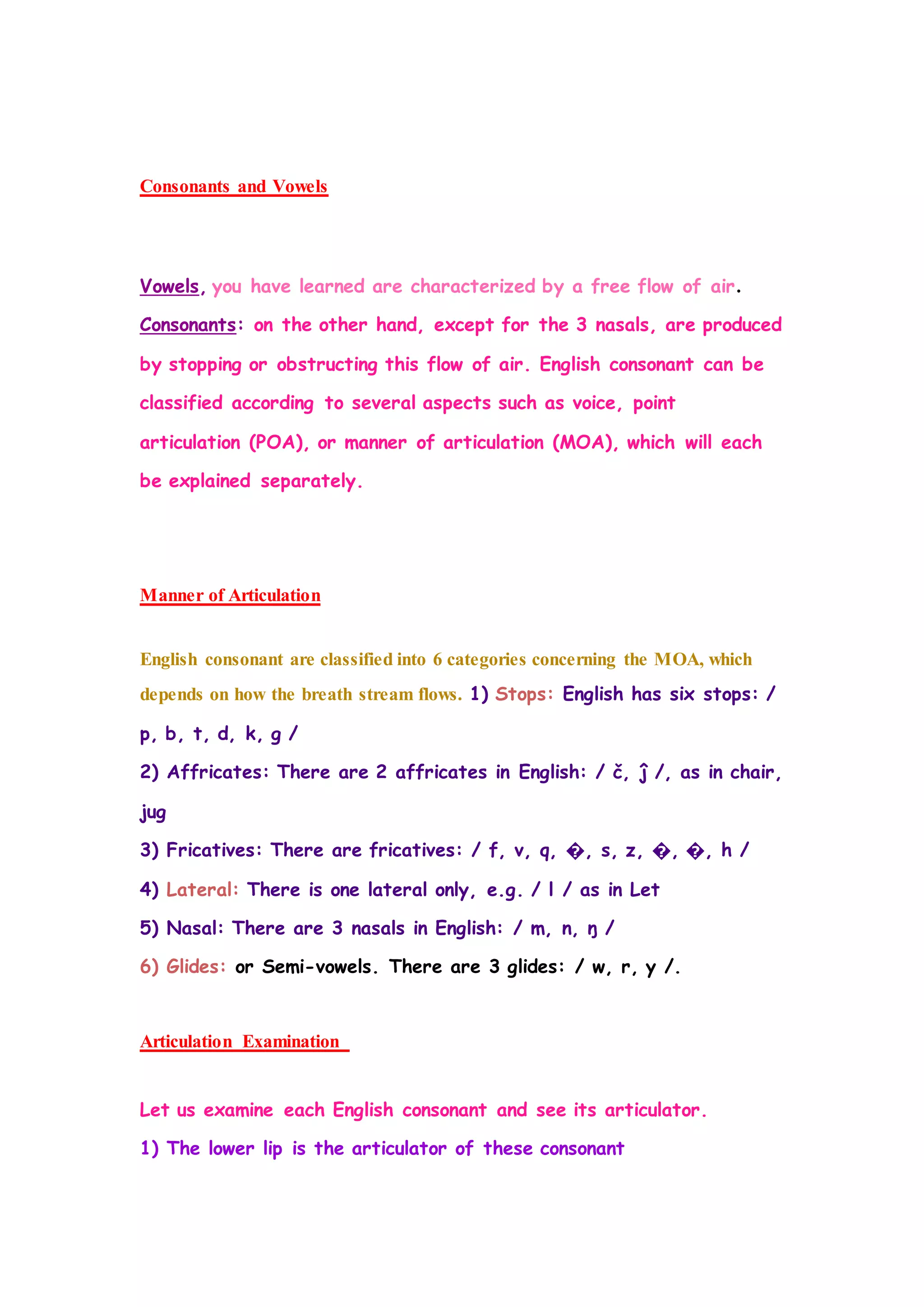 Consonants and vowels | DOCX