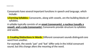 phonetics and phonology CONSONANT SOUNDS | PPTX