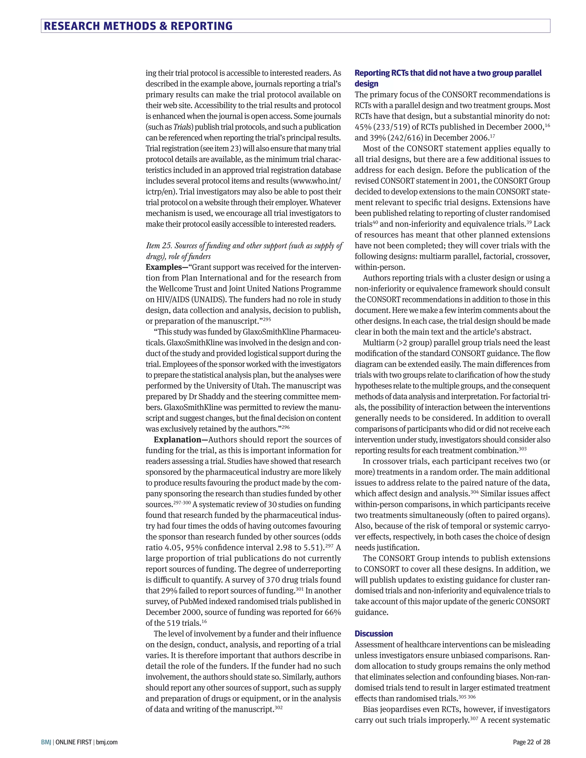 Consort 2010 explanation and elaboration (bmj) | PDF