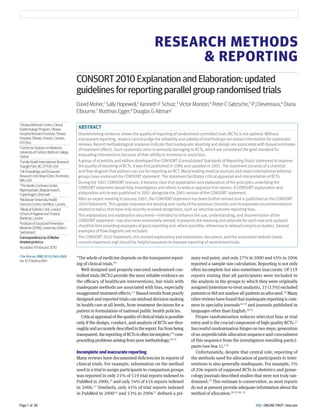 Consort 2010 explanation and elaboration (bmj) | PDF