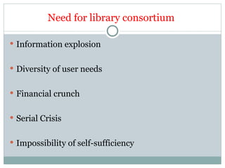 LIbrary consortia in India: overview of indian library consortia | PPT