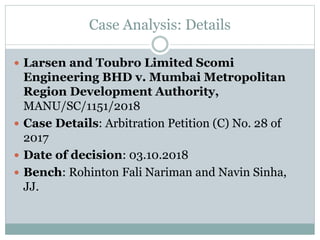 Consortium & Determination of "International" Character of Arbitration in India | PPTX