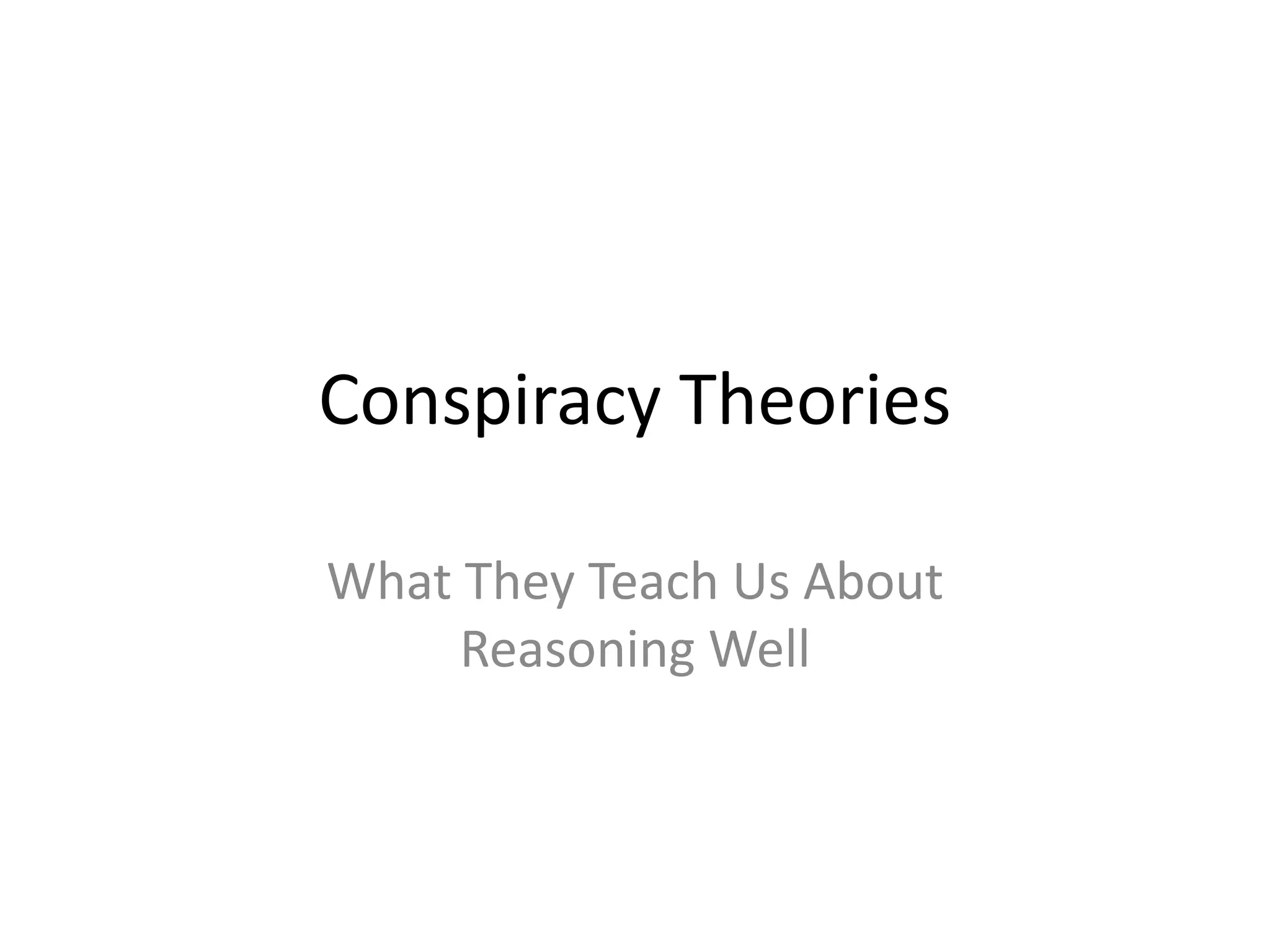Conspiracy Theories and Explanations | PPTX