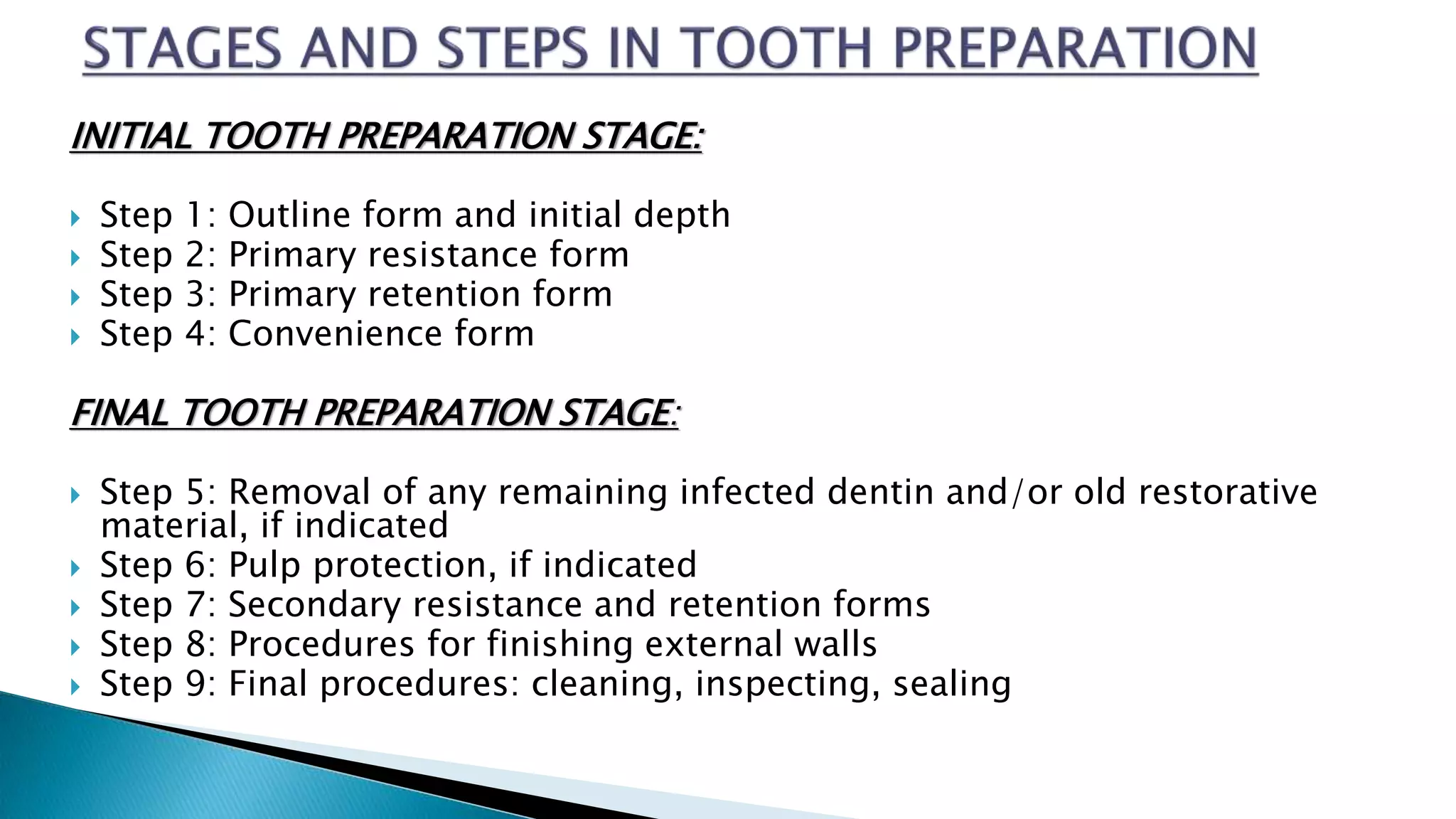 Fundamentals in tooth preparation (conservative dentistry) | PPTX