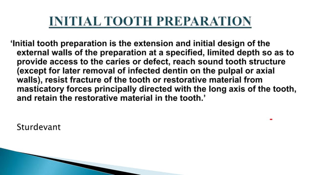 Fundamentals in tooth preparation (conservative dentistry) | PPTX