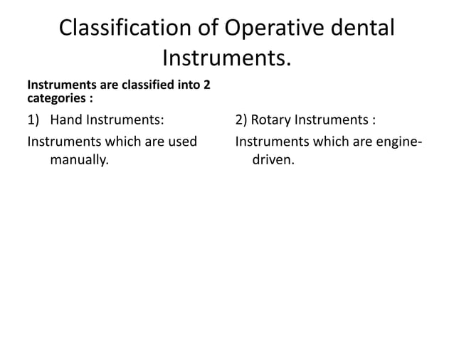 Instruments used in Conservative Dentistry | PPTX