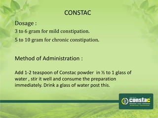Constac for constipation treatment by healing hands herbs | PPTX ...