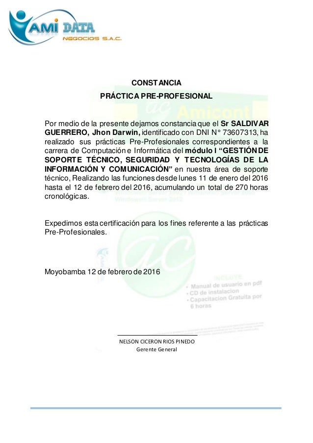 Carta De Constancia Carta De Constancia