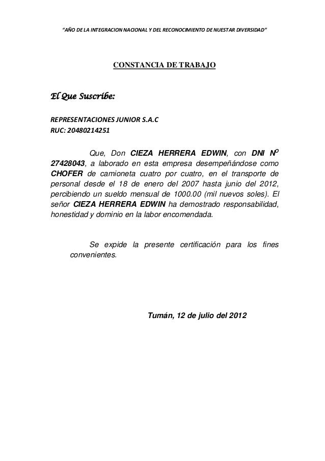 Constancia De Trabajo Carta Laboral Formatos Y Ejemplos Word Para