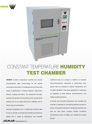 CONSTANT TEMPERATURE HUMIDITY TEST CHAMBER | PDF