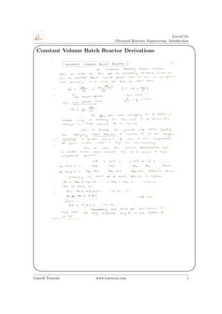 Constant Volume Batch Reactor | PDF