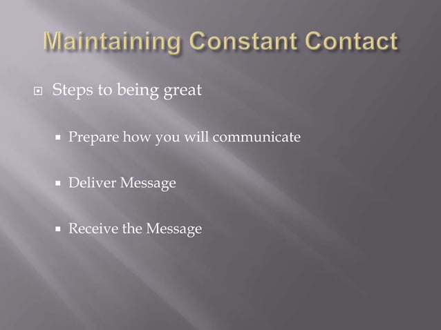 Constant communication | PPT
