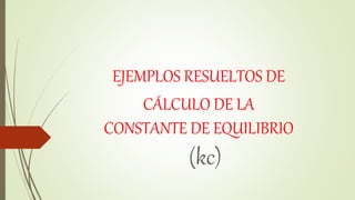 Constante de equilibrio | PPTX