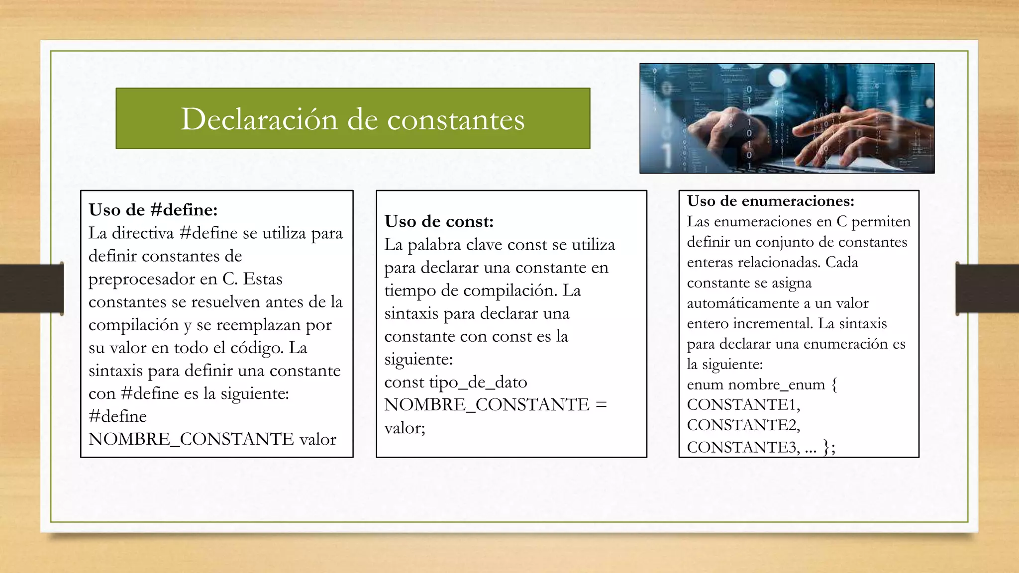 Constantes en C | PPTX