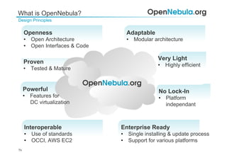 OSDC 2013 | The OpenNebula Cloud Platform for Datacenter Virtualization ...