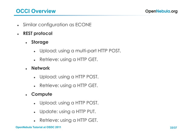 OSDC 2012 | OpenNebula Tutorial by Constantino Vazquez Blanco | PPT