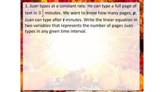Constant rate practice problems | PPTX