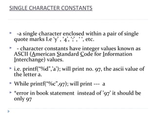Constants | PPT | Programming Languages | Computing