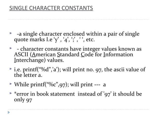Constants | PPT | Programming Languages | Computing