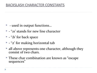 Constants | PPT | Programming Languages | Computing