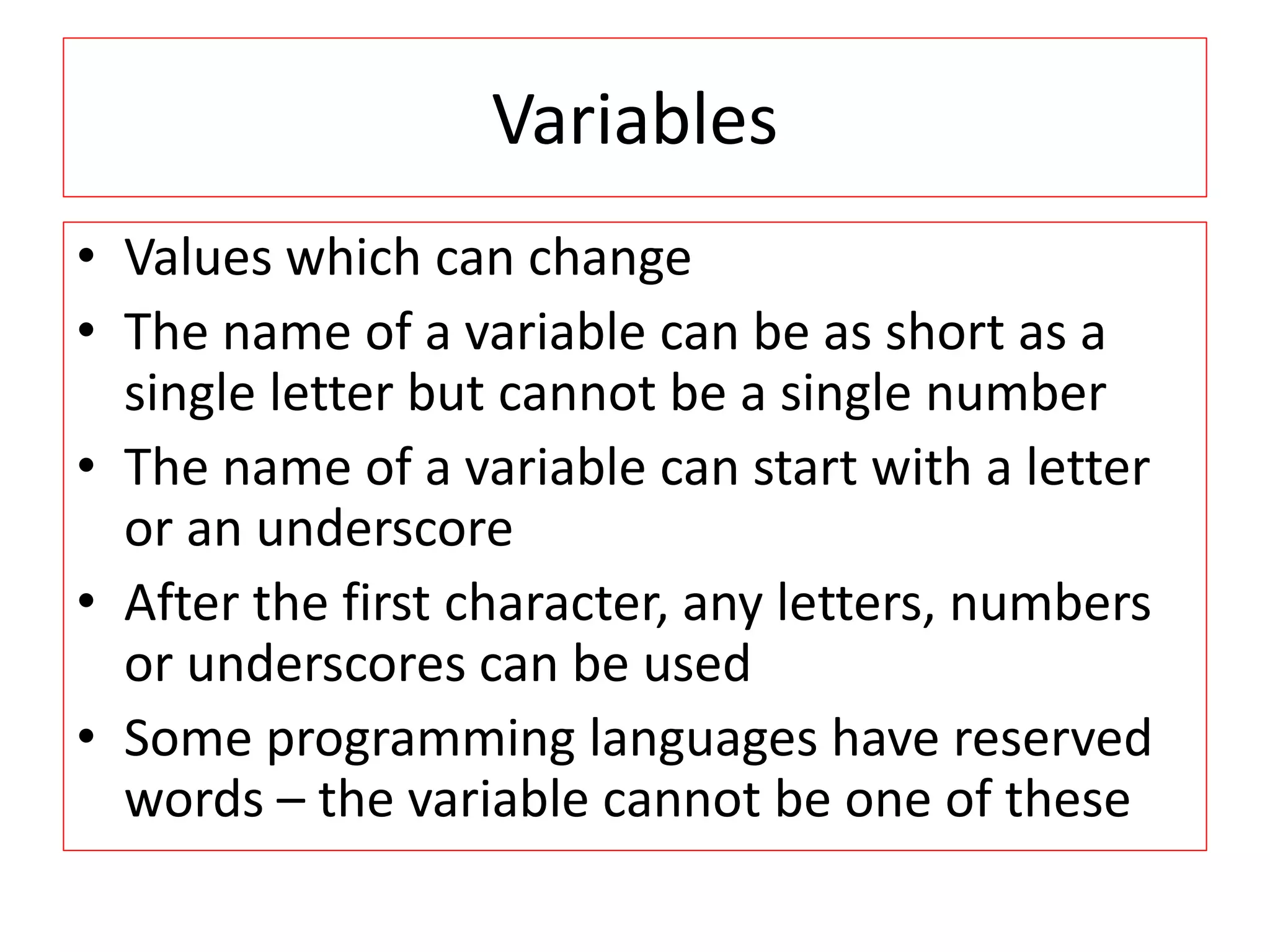Constants and Variables | PPTX