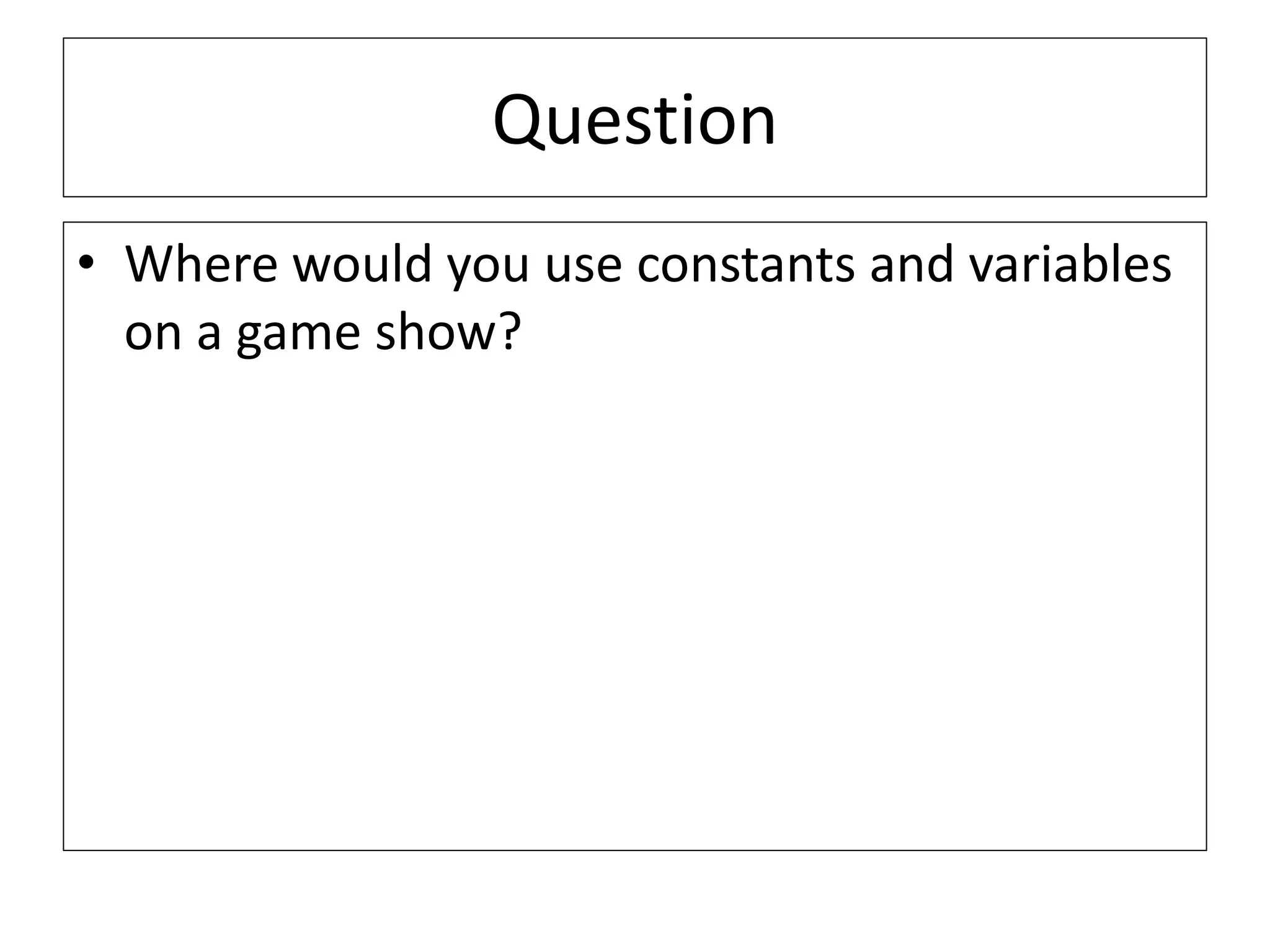 Constants and Variables | PPTX